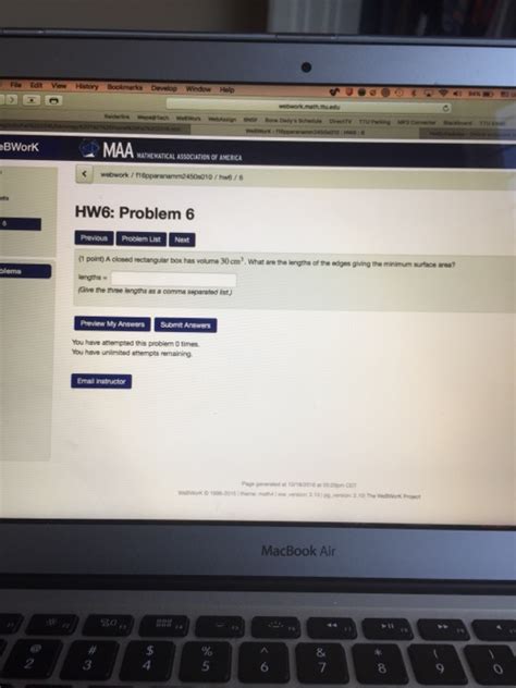 Solved A Closed Rectangular Box Has Volume 30 Cm3 What Are