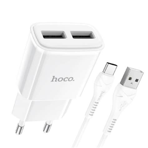 ᐉ Адаптер сетевой Hoco Type C C88a 2usb 2 4 A White