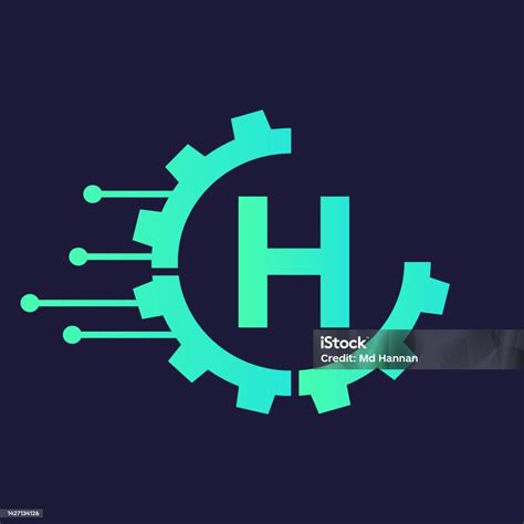 편지 H 벡터 템플릿에 톱니 바퀴 기어 로고 기술 기호 개념에 대한 스톡 벡터 아트 및 기타 이미지 개념 공학 기계 부분