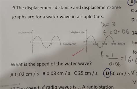 9 The Displacement Distance And Displacement Time Graphs Are For A Water