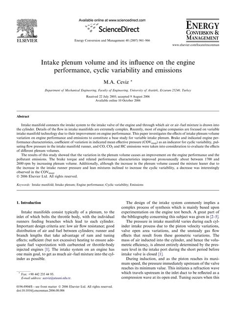 Intake Plenum Volume Pdf