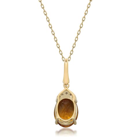 14k Yellow Gold Citrine Pendant Cirari