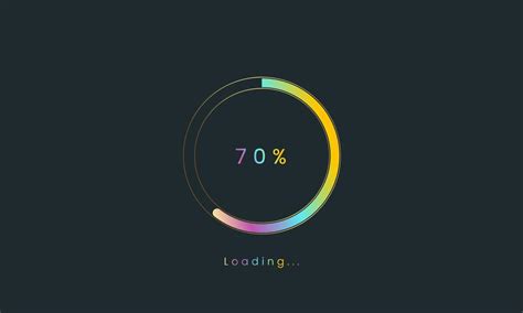 70 Percent Rainbow Loading Bar Uploading Bar For User Interface