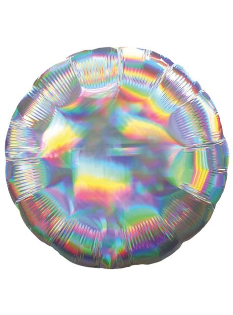 Balão Metalizado Redondo Prata Irisdescente 18 Polegadas 45cm Cromus