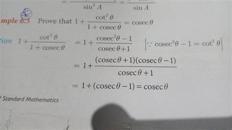 Prove That Frac Cot Theta Operatorname Cosec Theta Oper