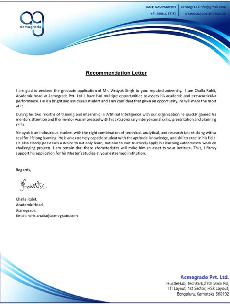 Vinayak Singh On Linkedin Grateful Letterofrecommendation Ai
