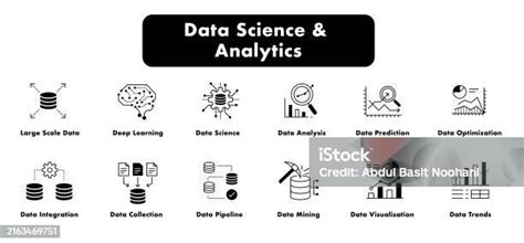 데이터 과학 및 분석 아이콘 딥 러닝 데이터 파이프라인 및 시각화 기호 0명에 대한 스톡 벡터 아트 및 기타 이미지 0명 과학 연구 데이터 Istock
