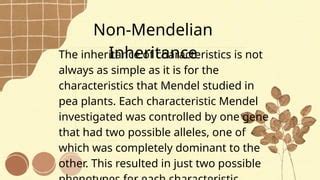 Grade Genetics Non Mendelian Inheritance Pptx