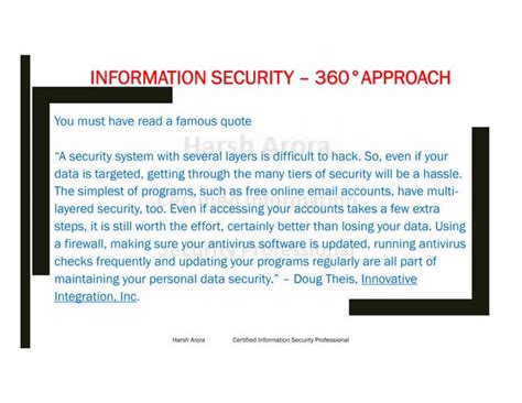 Information Security 360 Degree Approach Pdf