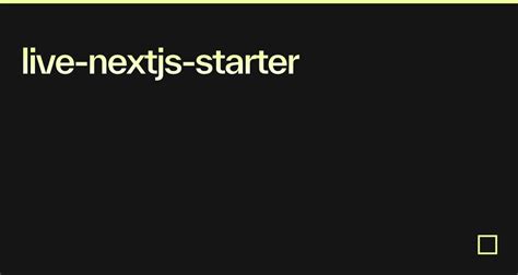 Live Nextjs Starter Codesandbox