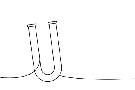 유리 U 튜브 한 줄 연속 도면 실험실 유리 장비 연속 한 줄 그림 벡터 미니멀리스트 선형 그림입니다 건강관리와 의술에 대한 스톡 벡터 아트 및 기타 이미지 Istock