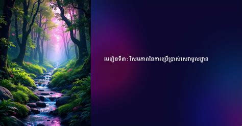 មេរៀនទី៣ វិសមភាពនៃការប្រើប្រាស់សេវាមូលដ្ឋាន