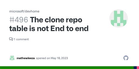 The Clone Repo Table Is Not End To End · Issue 496 · Microsoftdevhome