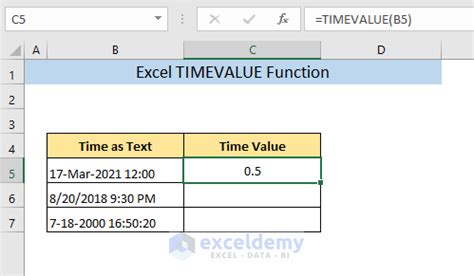 How To Use TIMEVALUE Function In Excel 4 Examples ExcelDemy