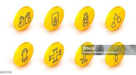 세트 라인 렌치 스패너 수도꼭지 산업 금속 파이프 필터 드롭 세척제 병 전기 보일러 및 고무 장갑 아이콘 벡터 3차원 형태에 대한 스톡 벡터 아트 및 기타 이미지 Istock