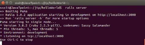 Ruby On Rails Hello World Example Tpoint Tech