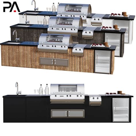 Pa Modern Bbq Island Stainless Steel Outdoor Kitchen Grill With Fridge
