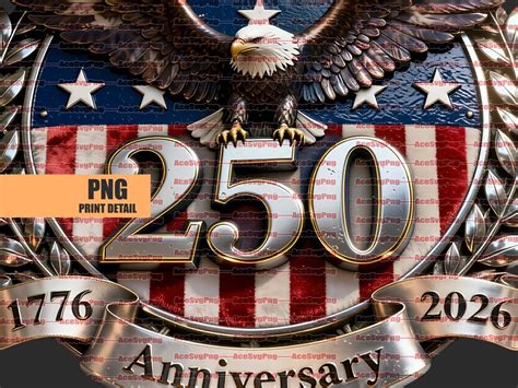 Usa 250th Anniversary Logo Png 4th Of July Png Etsy