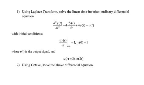 Solved Using Laplace Transform Solve The Linear Chegg Com