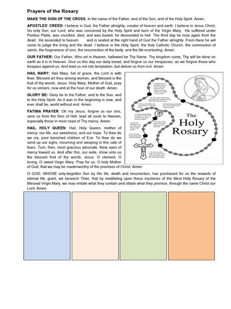 Rosary Prayers And Mysteries Guide Pdf Lords Prayer Rosary
