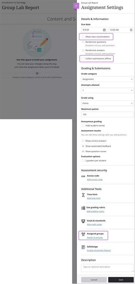 Create Group Assignments