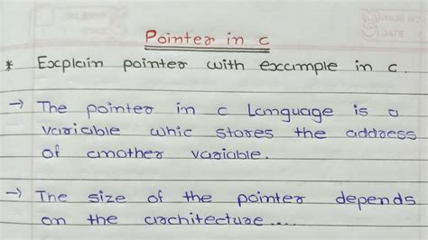 Explain Pointer With Example C Language In Hindi Youtube