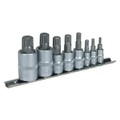 14 38 And 12sq Drive Spline Socket Bit Set Ak6214 Sealey