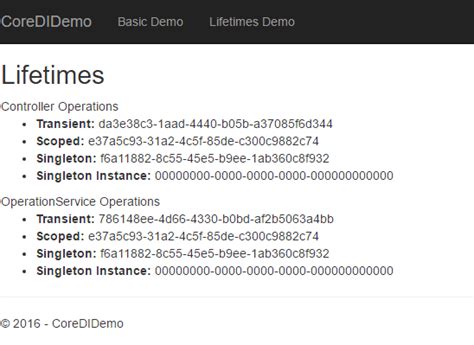 getting started with asp core dependency injection