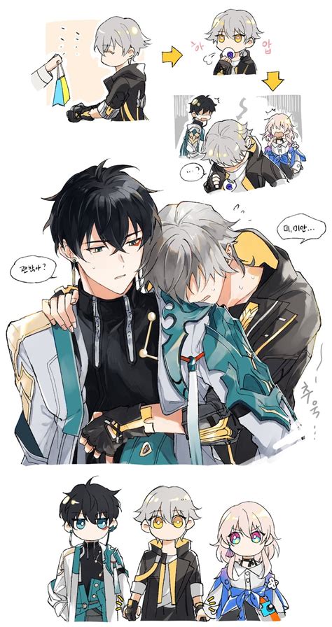 Trailblazer March 7th Dan Heng And Caelus Honkai And 1 More Drawn