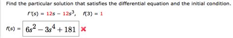 Solved Find The Particular Solution That Satisfies The