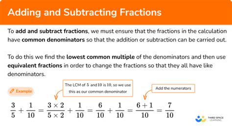 Adding And Subtracting Fractions Gcse Maths