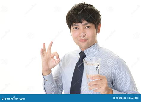 Man Drinking Water Stock Photo Image Of Adult Enjoyment 93022282