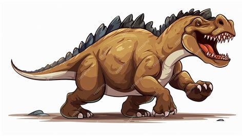 Playful Einiosaurus Running Cartoon Stock Illustration Premium Ai