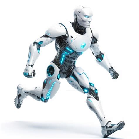 Premium Photo Robot Man Running Isolated On White Background