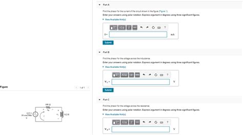 Solved Part A Find The Phasor For The Current Of The Circuit Chegg Com