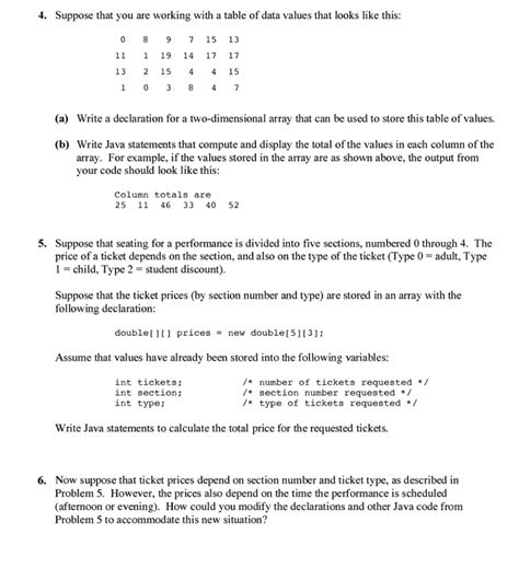 Solved 1 In A Previous Exercise We Used An Array To