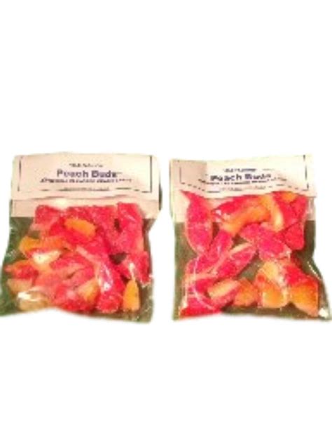 2 Packs Of Old School Peach Buds Candy With Coconut Center