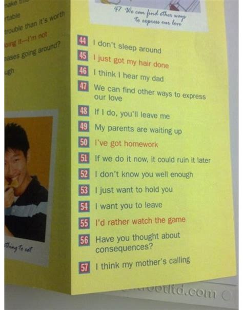 Ridiculous List Of Ways To Say No To Sex Goes Viral On Twitter