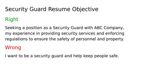 Top Security Guard Resume Objective Examples ResumeCat