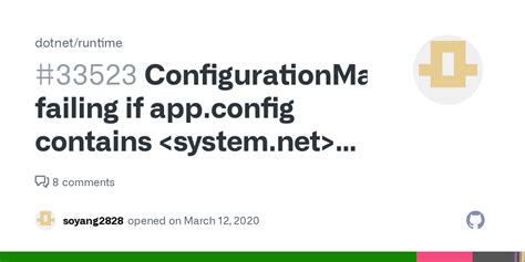 Configurationmanagerappsettings Failing If Nfig Contains · Issue 33523 · Dotnet