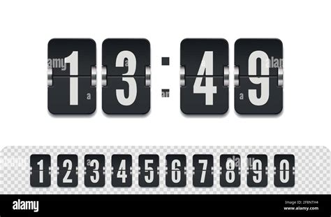 Vector Modern Ui Design Of Old Time Meter With Numbers Scoreboard Number Font With Shadows