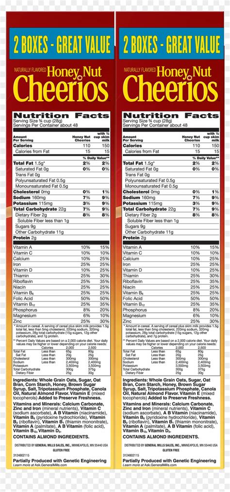 Honey Nut Cheerios Nutrition Facts
