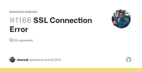 ssl connection error · issue 1166 · expressjs express · github