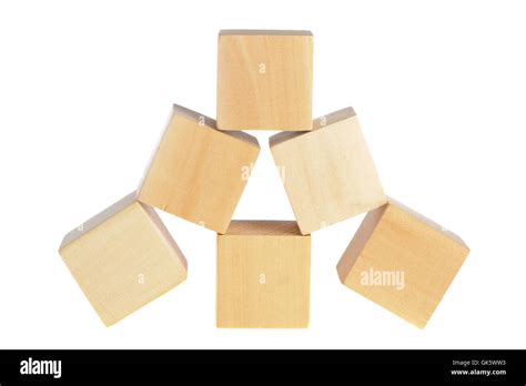 Construction From Wooden Cubes Stock Photo Alamy