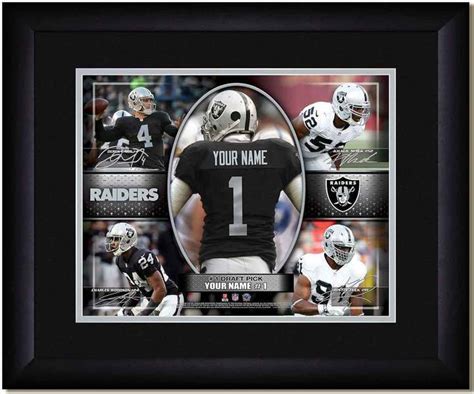 Personalized Oakland Raiders Action Collage Trading Card Frame Wow