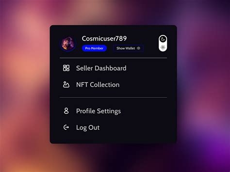 User Profile Dropdown Component By Otar Davitashvili On Dribbble