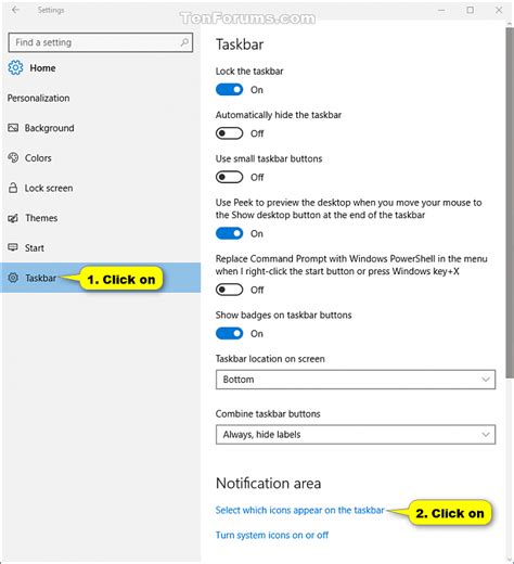 Notification Area Icons Hide Or Show In Windows 10 Windows 10 Customization Tutorials