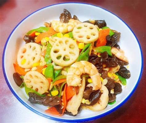 【蔬菜什锦（荷塘小炒）的做法步骤图】蒙娜丽莎的肉肉下厨房
