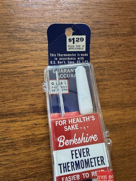 Vintage Berkshire Glass Oral Rectal Fever Thermometer W Case New Old