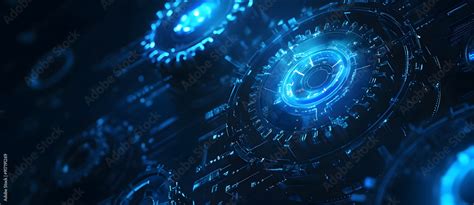 Digital 3d Gear Icon With Binary Code Artificial Intelligence In System Setting Optimization